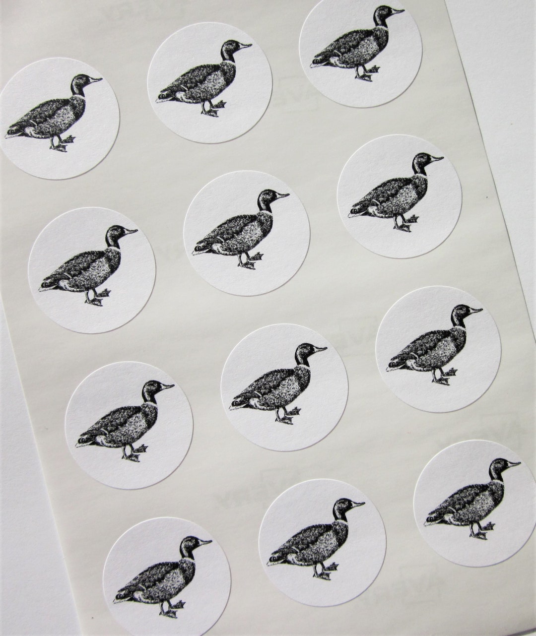 Mallard Duck Stickers One Inch Round Seals - Etsy