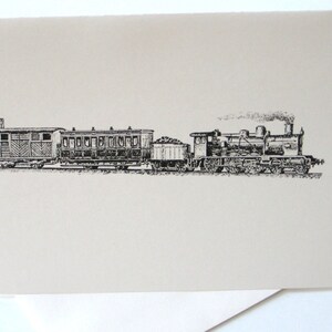 Train Note Cards Stationery Set of 4 Cards in White or Light Ivory With ...
