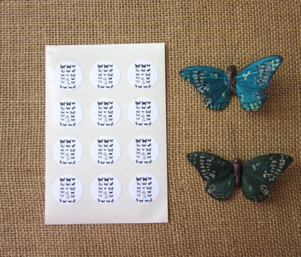Butterfly Stickers One Inch Round Seals - Etsy
