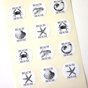 Beach House Tags Round Gift Tags Set of 10 Crab, Lobster, Starfish ...