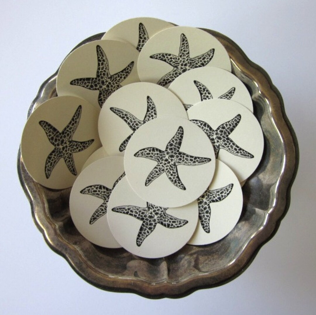 Starfish Tags Round Paper Gift Tags Set of 10 - Etsy
