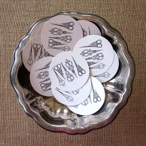 Vintage Scissors Tags Round Paper Gift Tags Set of 10 - Etsy