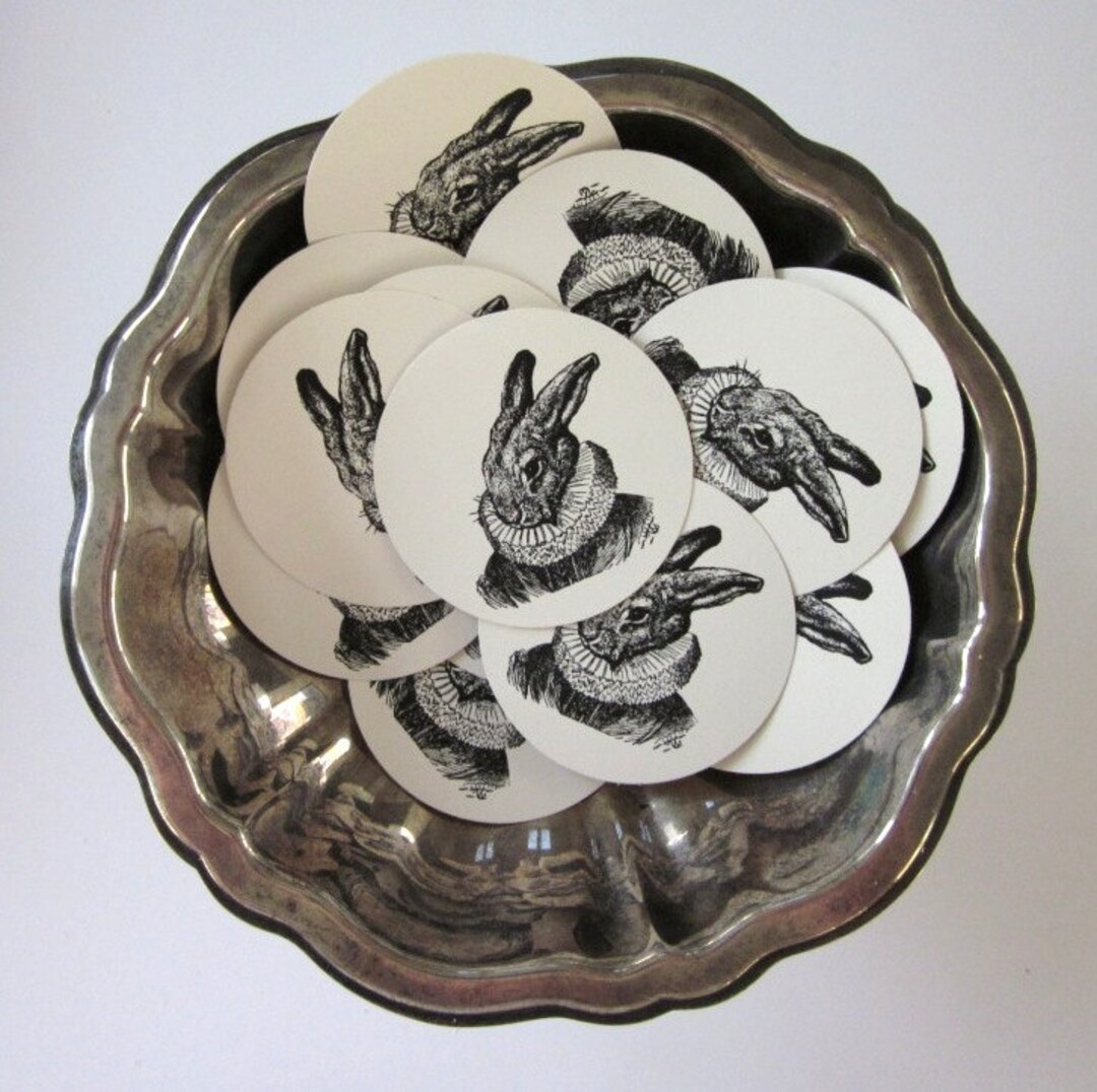 Rabbit Tags Round Paper Gift Tags Set of 10 - Etsy