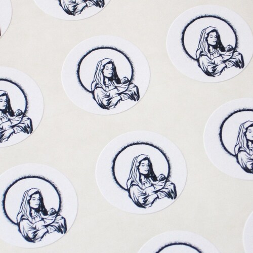Virgin Mary Stickers One Inch Round Seals | Etsy