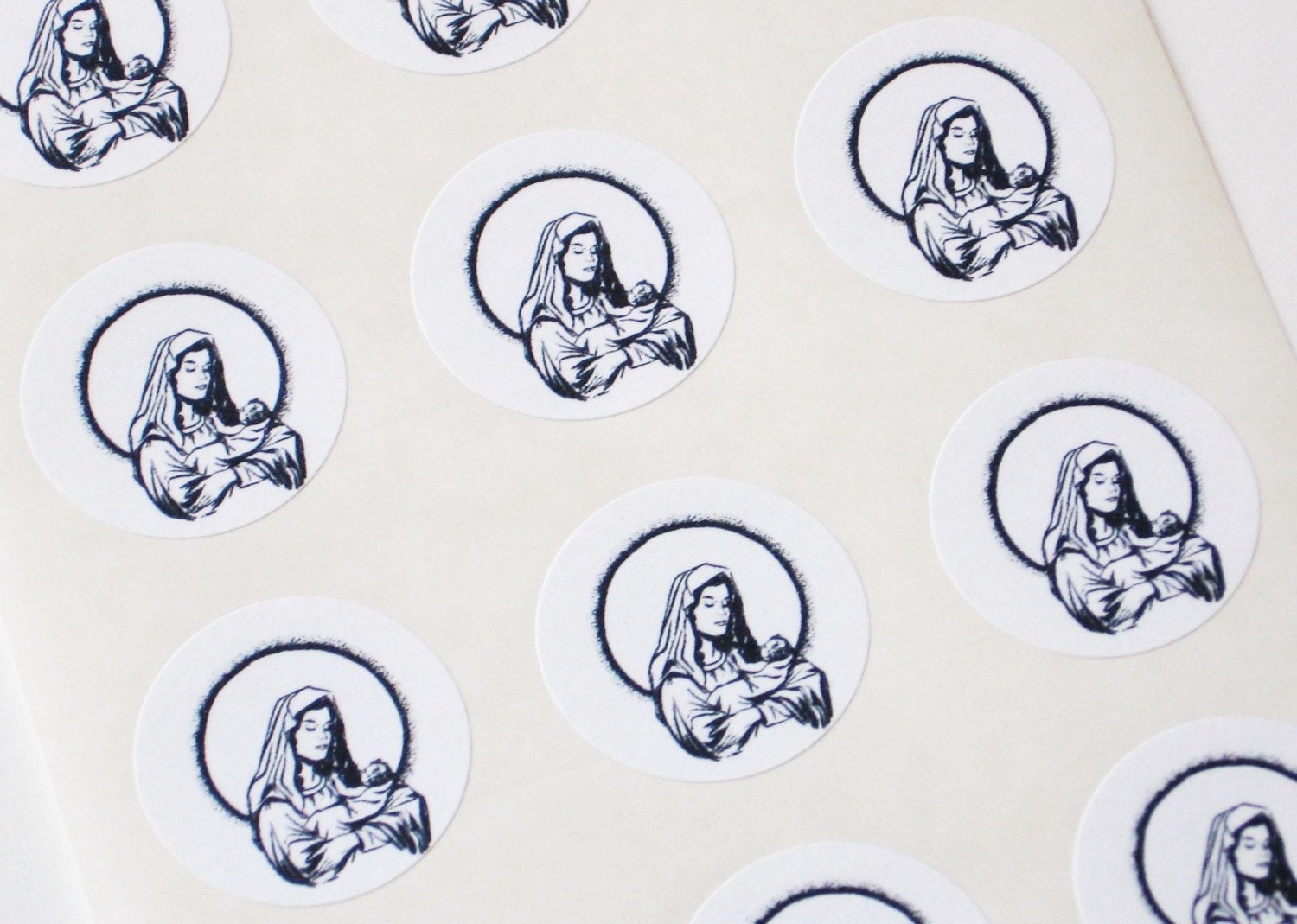 Virgin Mary Stickers One Inch Round Seals - Etsy