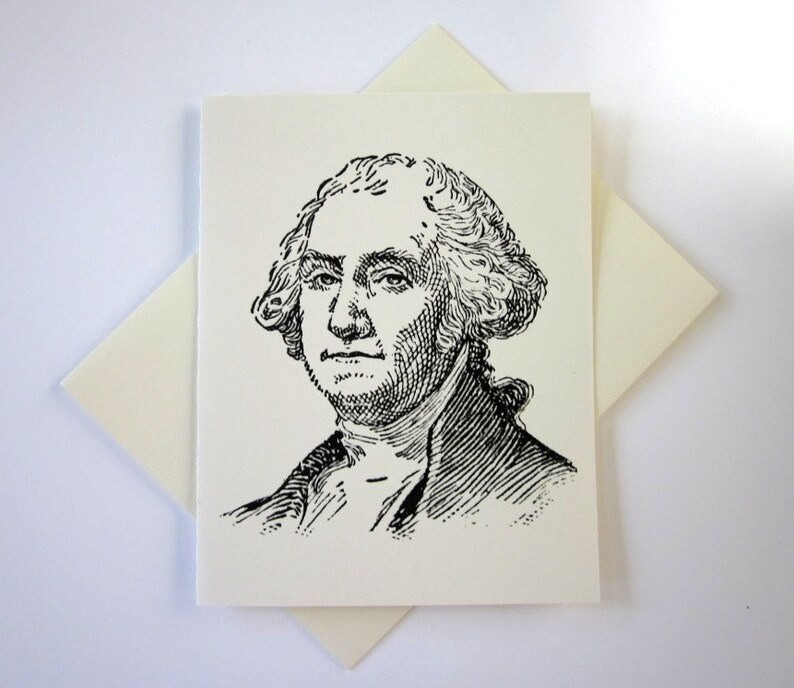 President George Washington Cards Set of 10 in White or Light Ivory ...