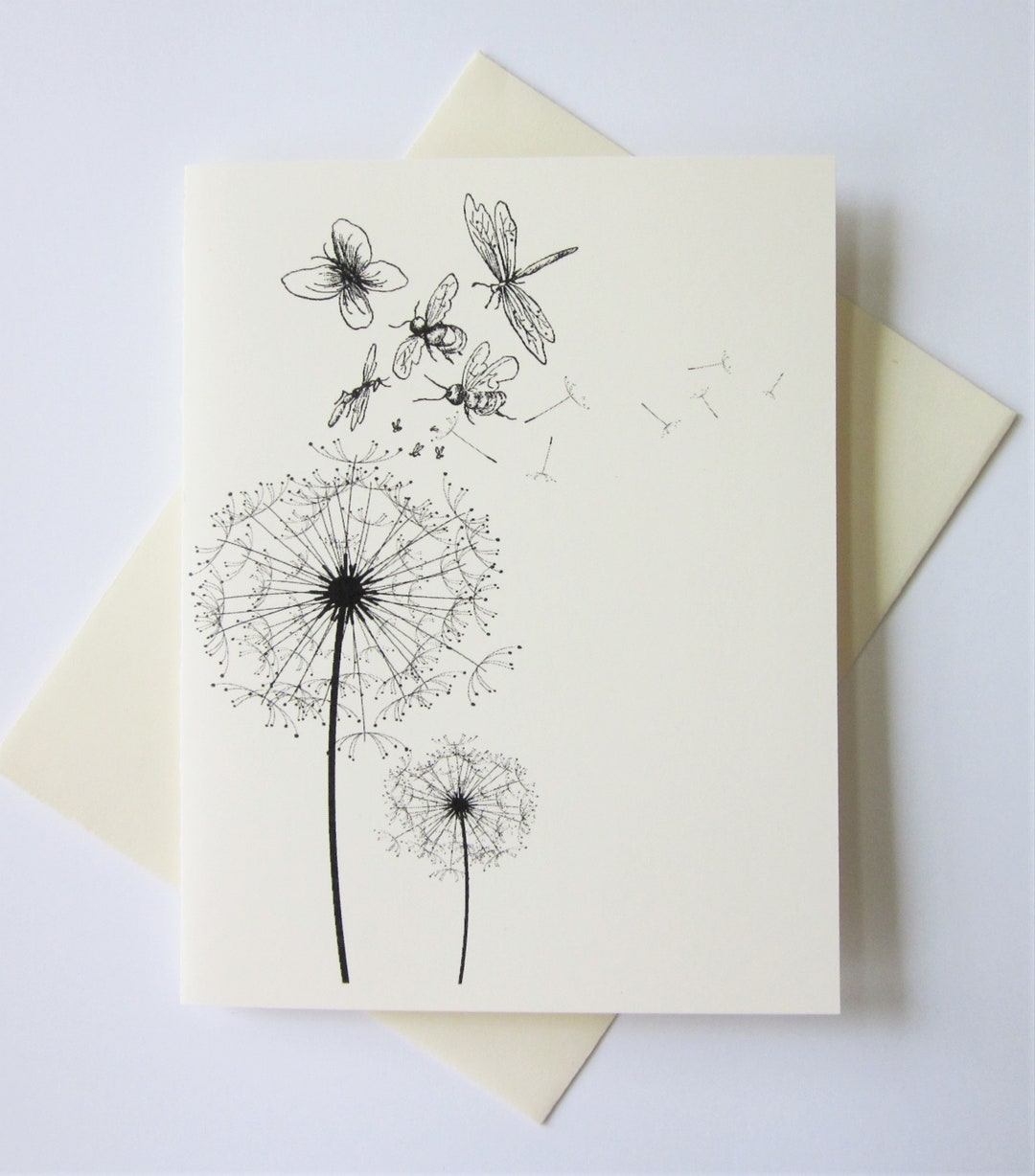 Dandelion Wildflower Flower Note Card Set of 10 - Etsy