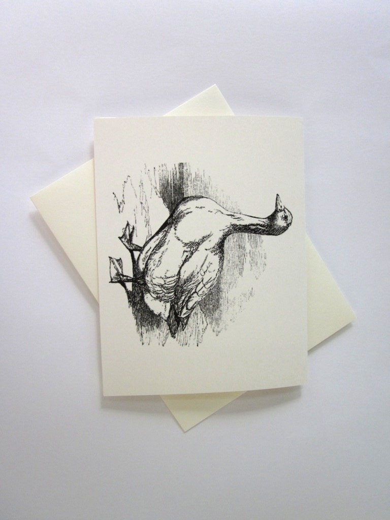 Goose Cards Set of 10 in White or Light Ivory With Matching | Etsy