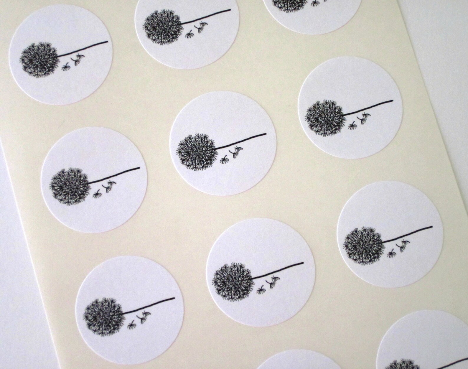 Dandelion Stickers One Inch Round Seals - Etsy
