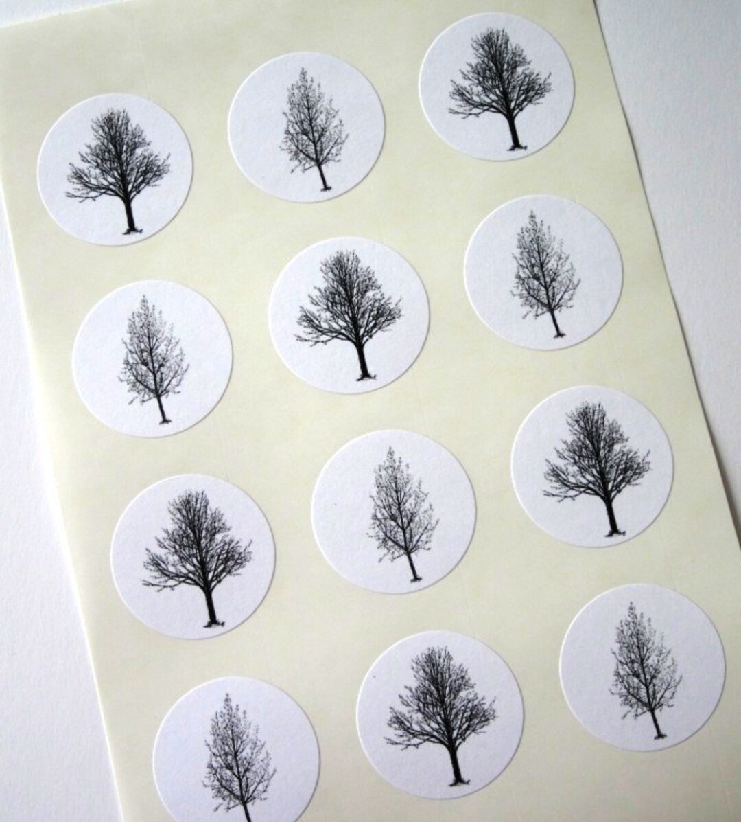 Winter Trees Stickers One Inch Round Seals - Etsy