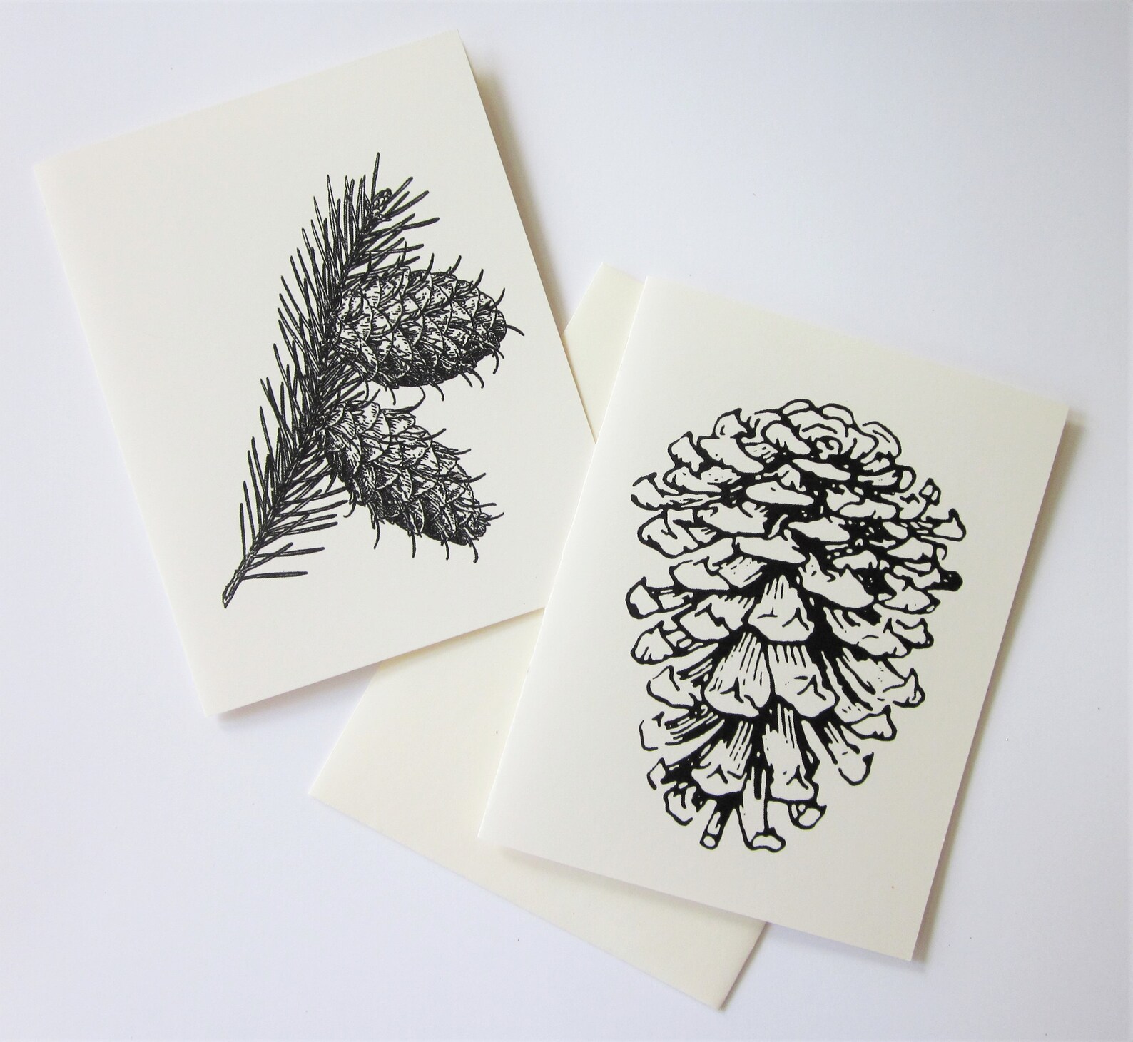Pinecone Note Cards Set of 10 With Matching Envelopes - Etsy