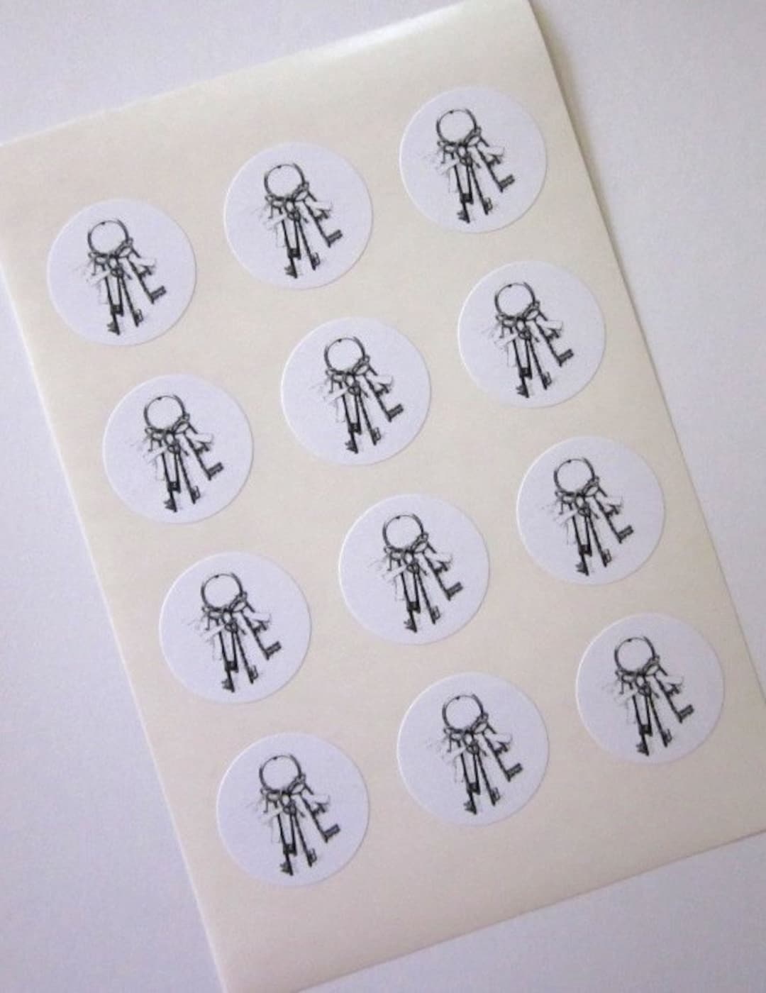 Vintage Key Stickers One Inch Round Seals - Etsy