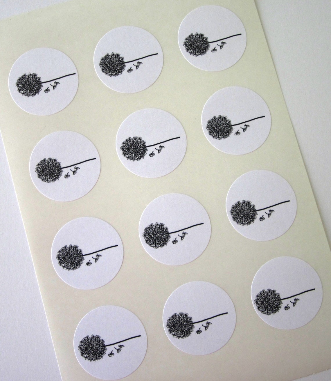 Dandelion Stickers One Inch Round Seals - Etsy