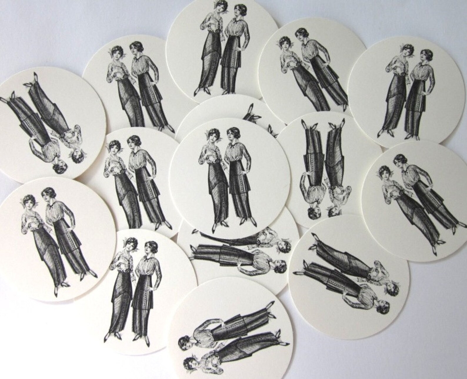 Victorian Ladies Tags Round Paper Gift Tags Set of 10 - Etsy