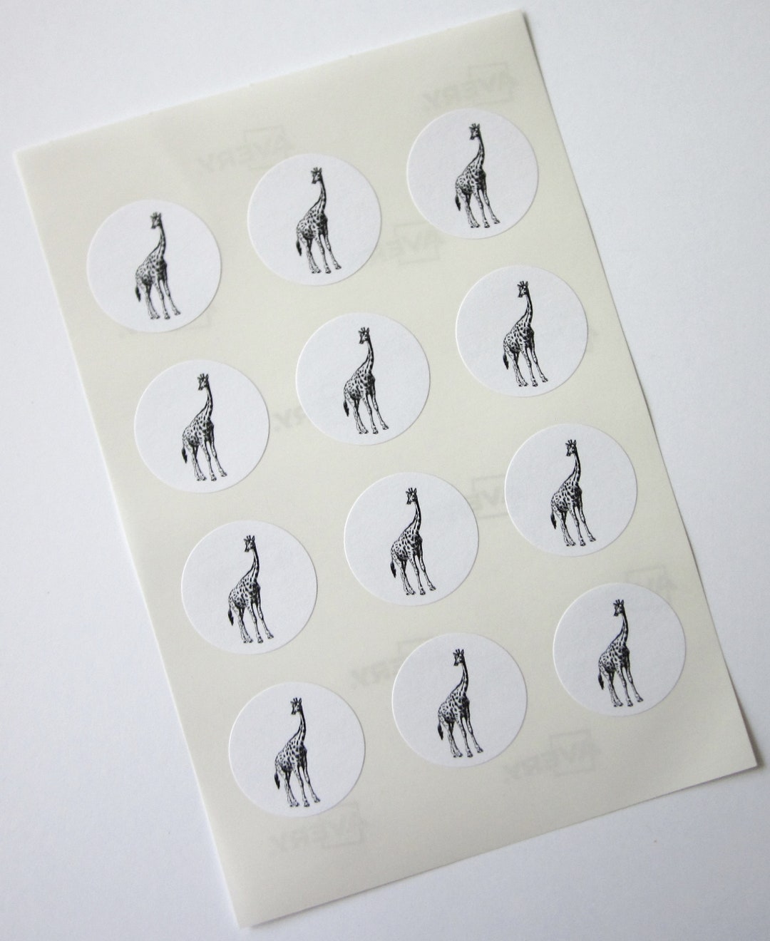 Giraffe Stickers One Sheet of 12 One Inch Round Seals - Etsy