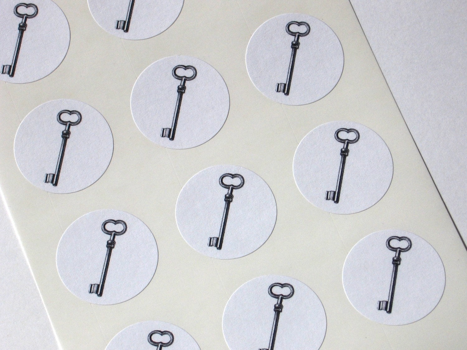 Key Stickers One Inch Round Seals - Etsy