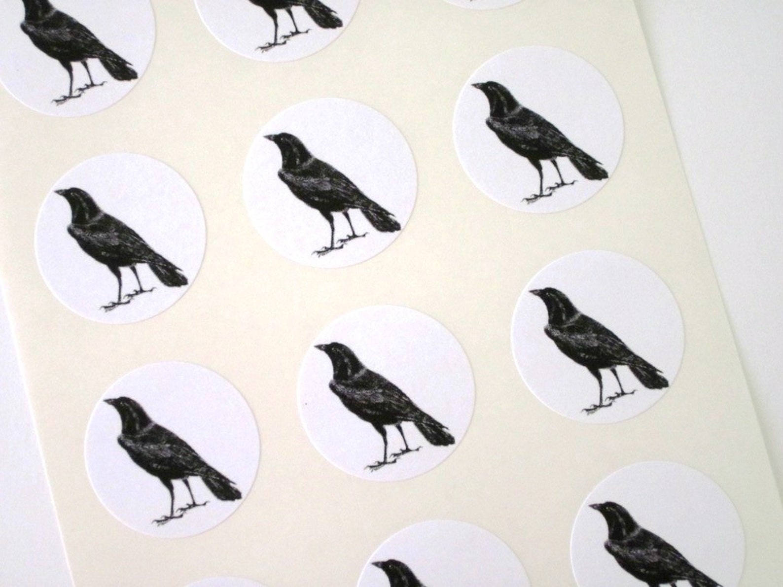 Black Raven Crow Tags Round Paper Gift Tags Set of 10 - Etsy