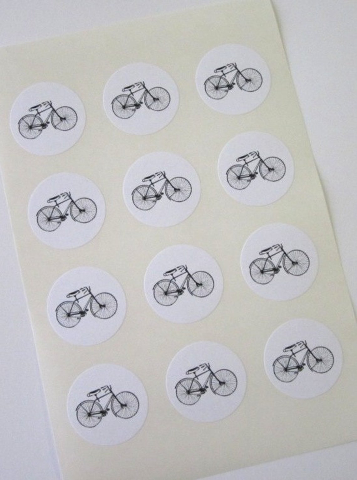 Bicycle Stickers One Inch Round Seals - Etsy