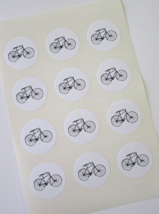 Bicycle Stickers One Inch Round Seals - Etsy