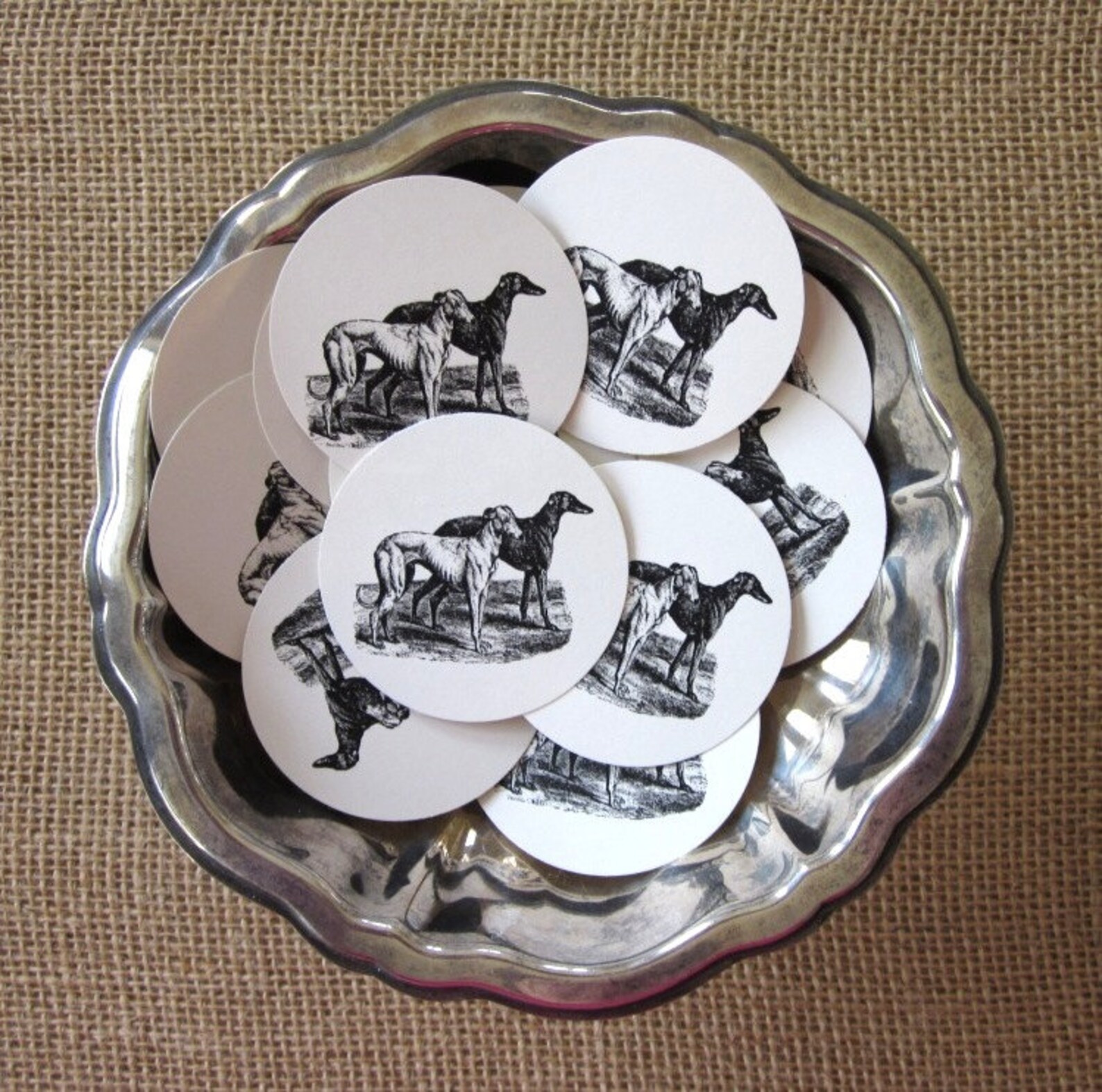 Greyhound Dogs Tags Round Paper Gift Tags Set of 10 - Etsy