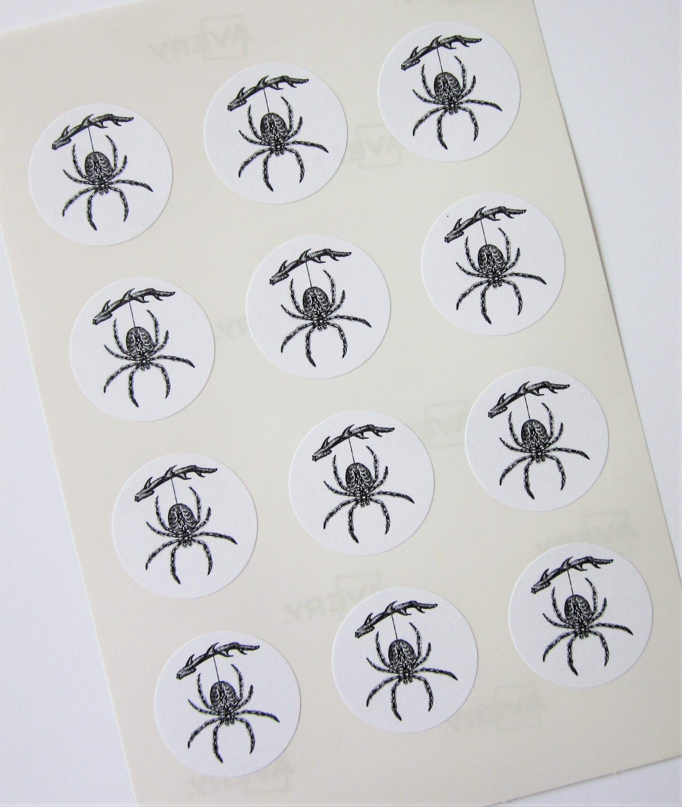 Spider Stickers One Inch Round Seals - Etsy