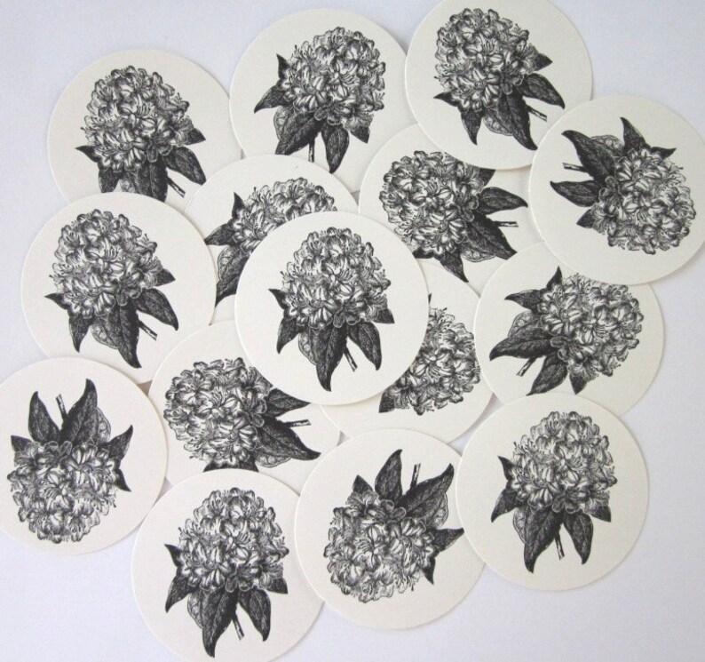 Rhododendron Flower Tags Round Paper Gift Tags Set of 10 - Etsy