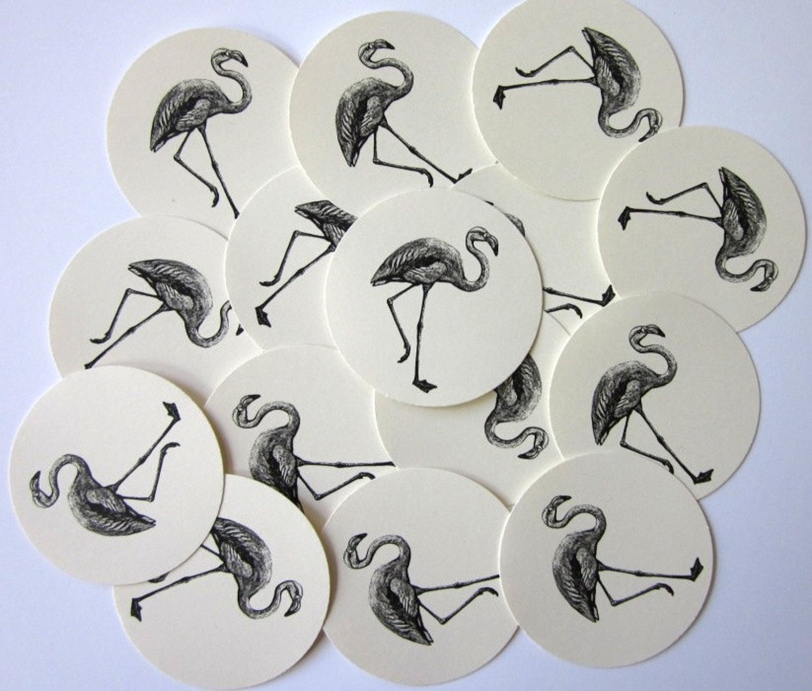 Flamingo Tags Round Paper Gift Tags Set of 10 - Etsy