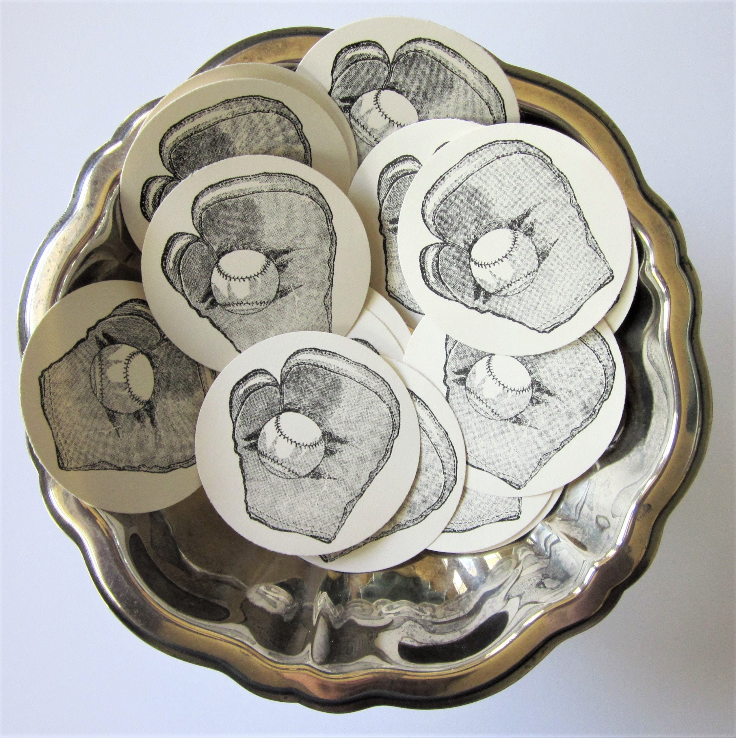 Baseball Glove Mitt Tags Round Paper Gift Tags Set of 10 - Etsy