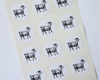 Black Raven Crow Stickers One Inch Round Seals - Etsy