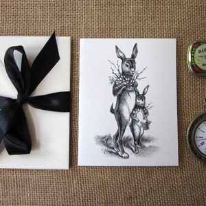 Easter Bunny Note Cards Stationery Set of 10 Cards in White or Light ...