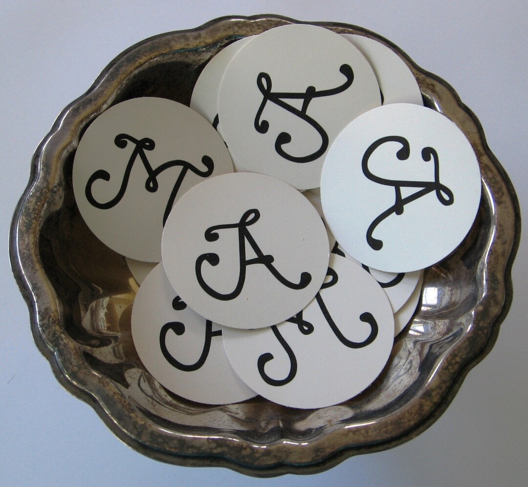 Monogram Tags Round Gift Tags Set of 10 - Etsy