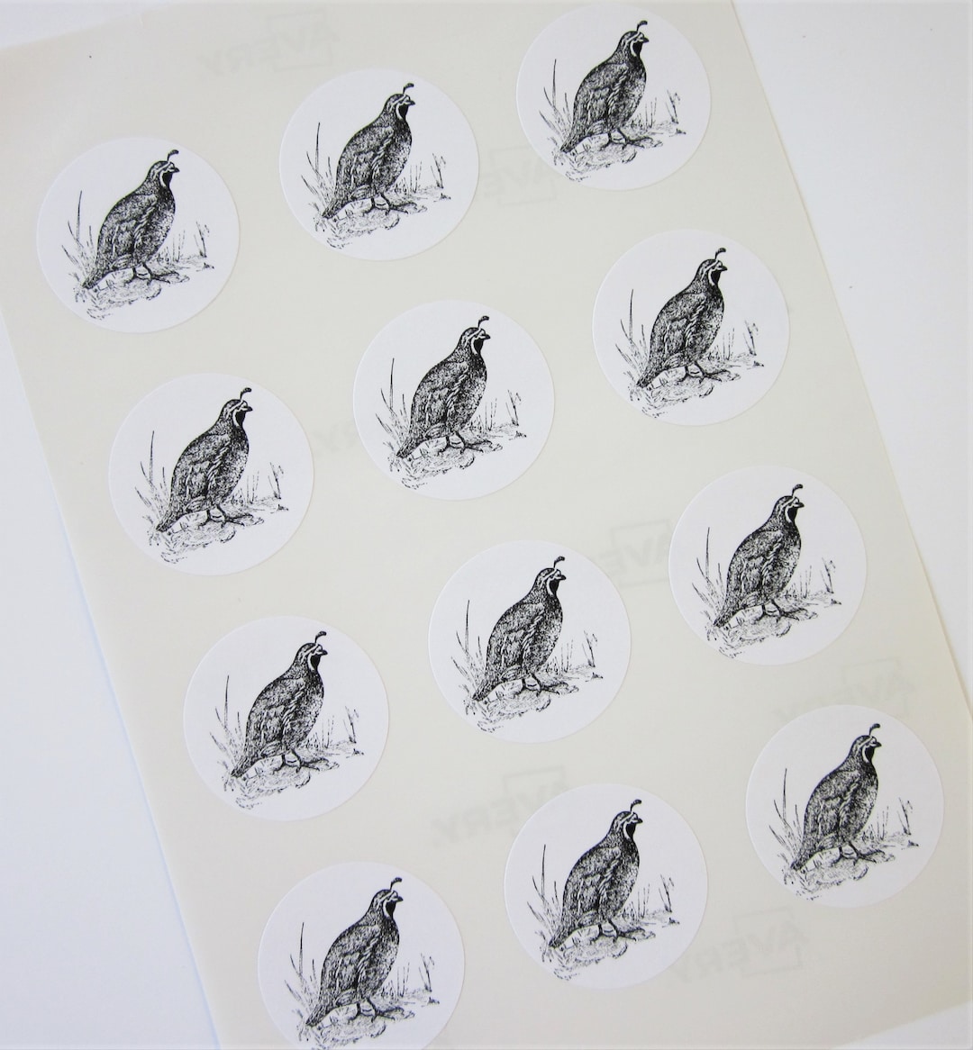 Quail Bird Stickers One Inch Round Seals - Etsy