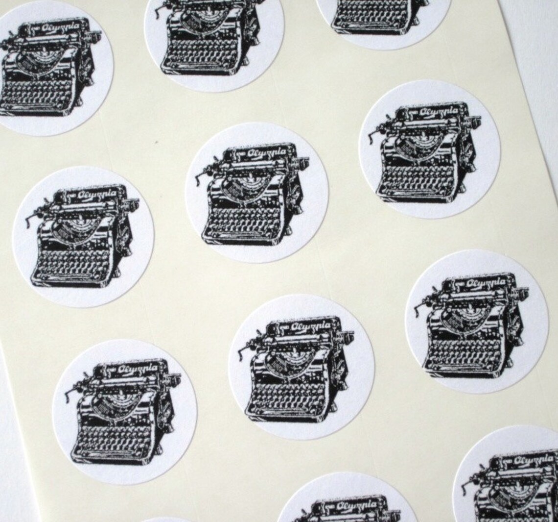 Vintage Typewriter Stickers One Inch Round Seals - Etsy