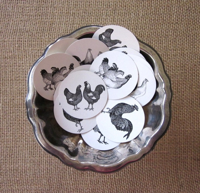 Chicken Tags Round Paper Gift Tags Set of 10 - Etsy