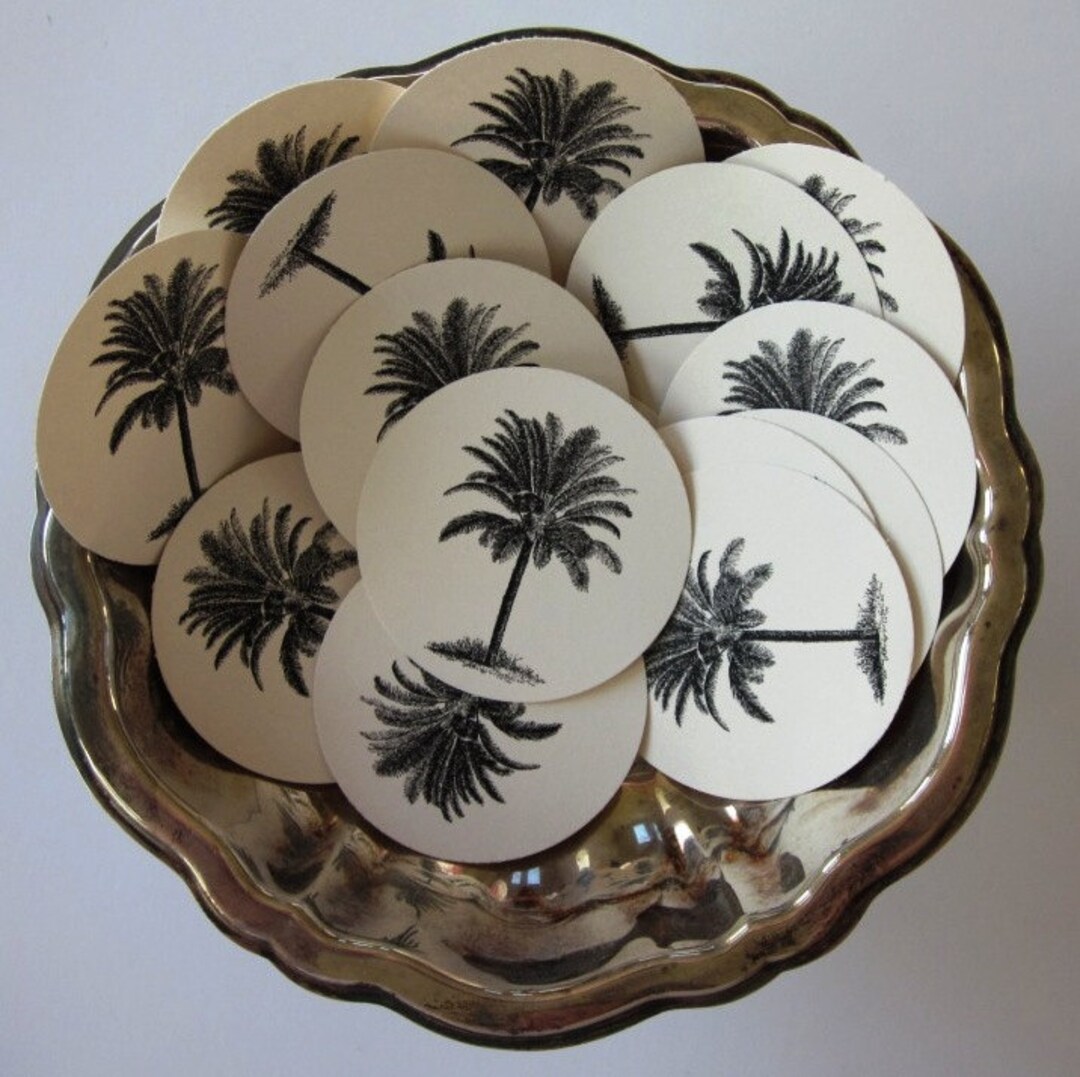 Palm Tree Tags Round Gift Tags Set of 10 - Etsy