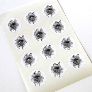 Bird Nest Stickers One Inch Round Seals - Etsy