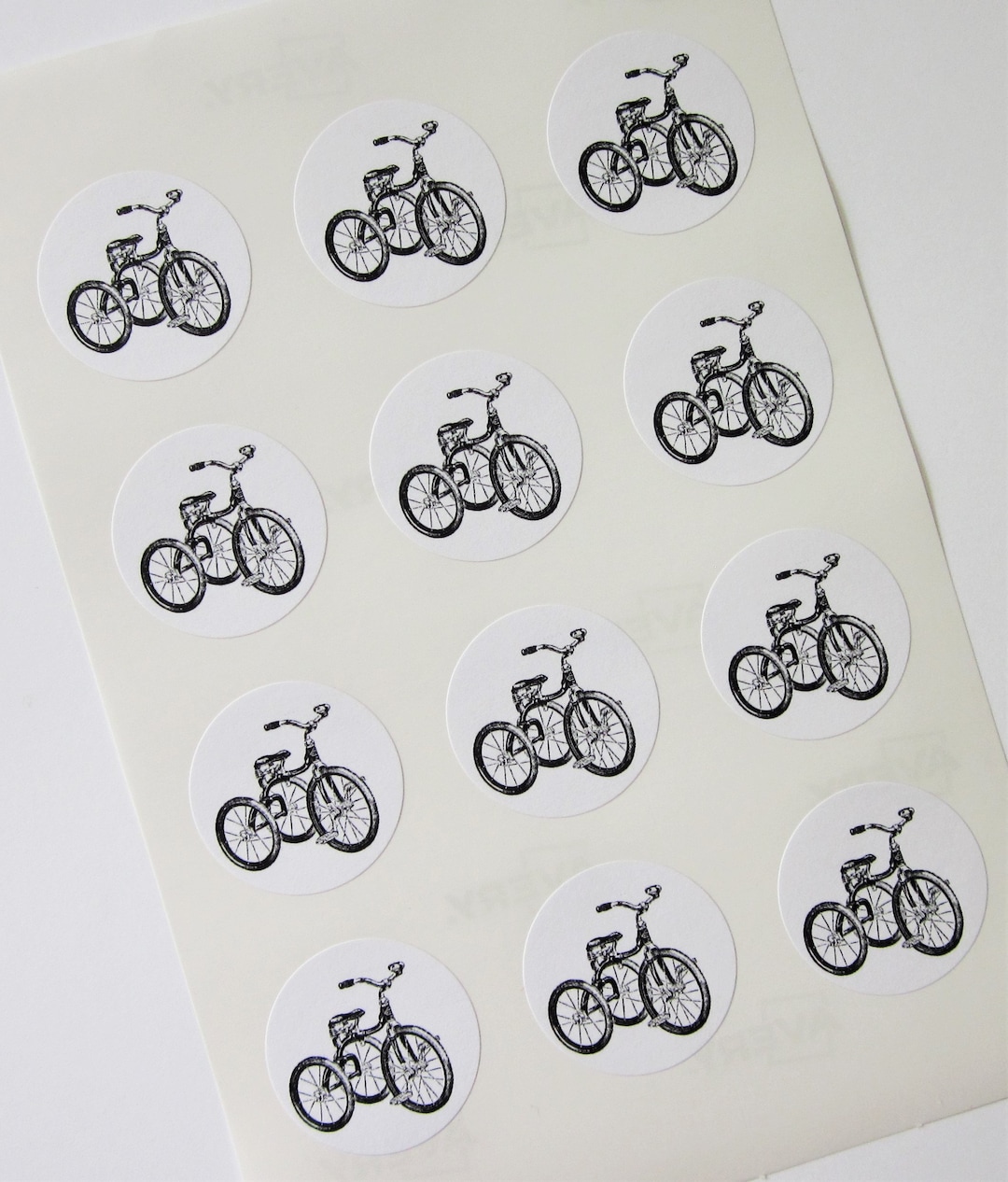 Tricycle Stickers One Inch Round Seals - Etsy