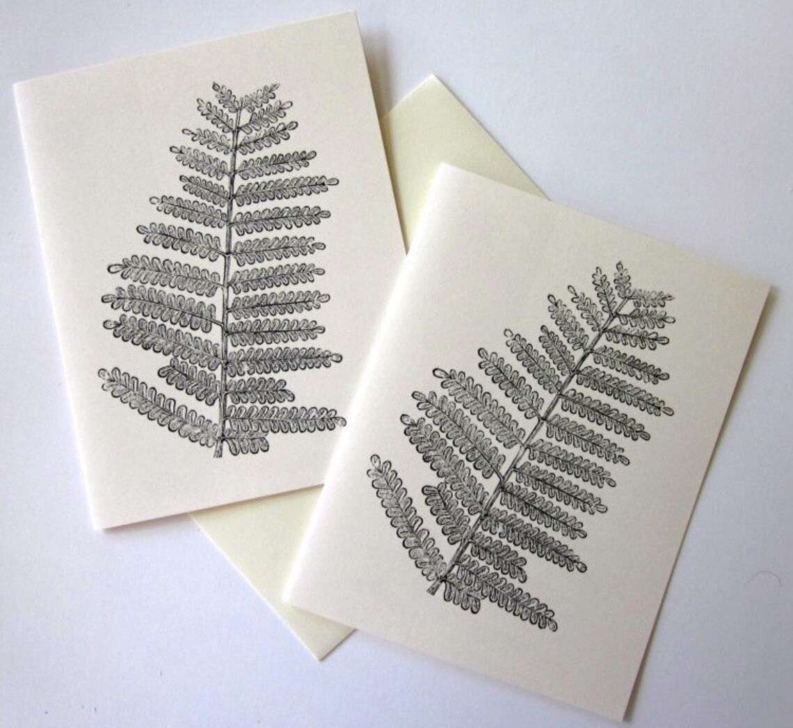 Fern Leaf Note Cards Stationery Set of 10 Cards - Etsy