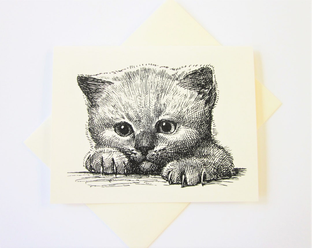 Kitten Cat Note Cards Stationery Set of 10 Cards - Etsy