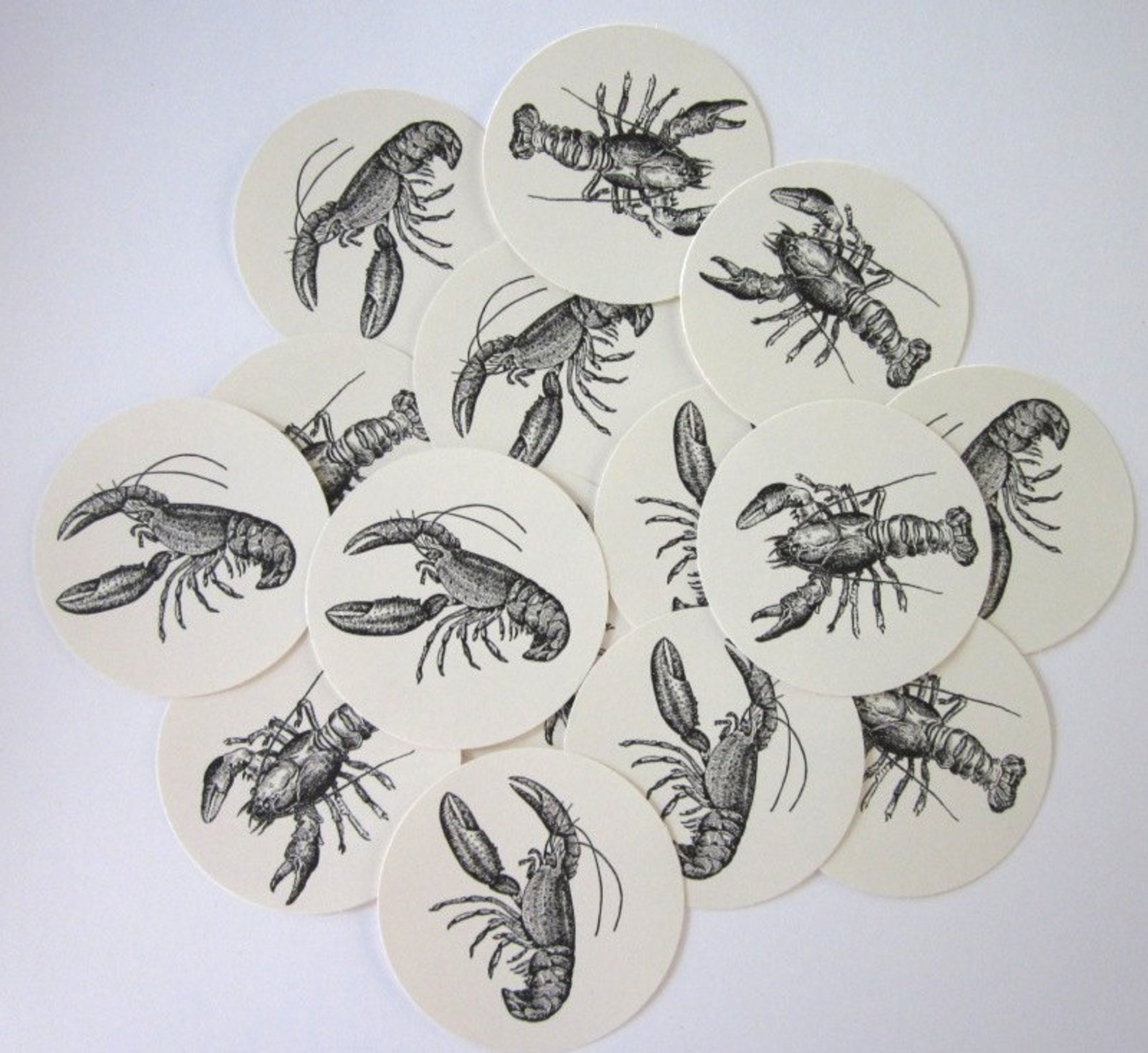 Lobster Tags Round Paper Gift Tags Set of 10 - Etsy