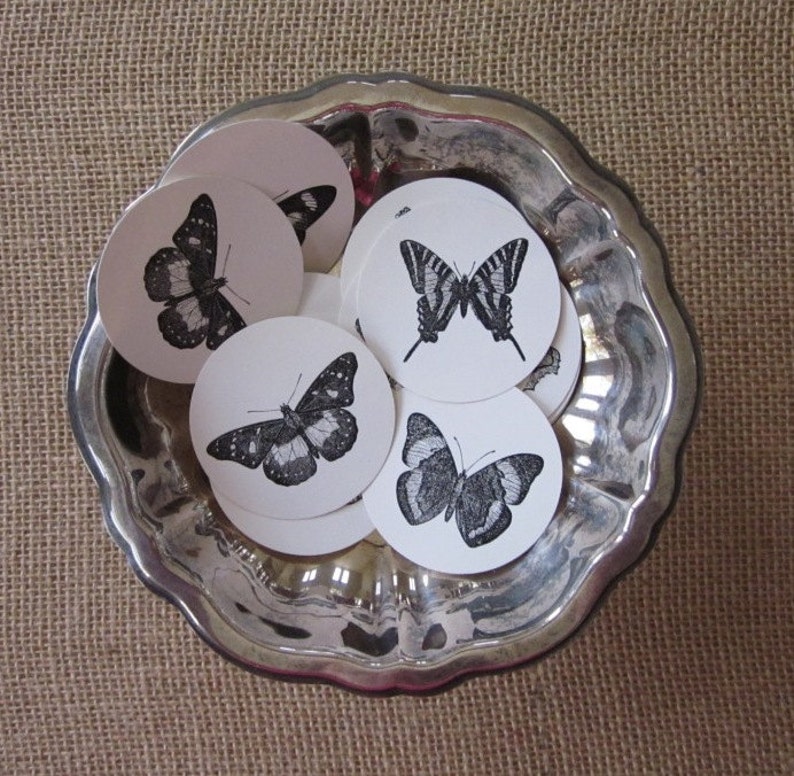 Butterfly Tags Round Paper Gift Tags Set of 10 - Etsy