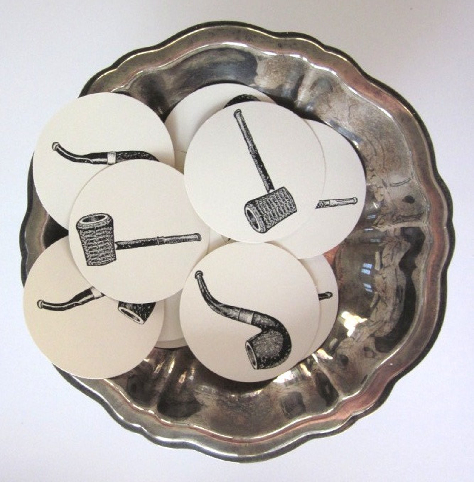 Pipe Tags Round Paper Gift Tags Set of 10 | Etsy