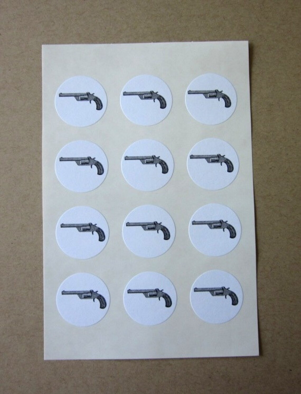 Gun Stickers One Inch Round Seals | Etsy