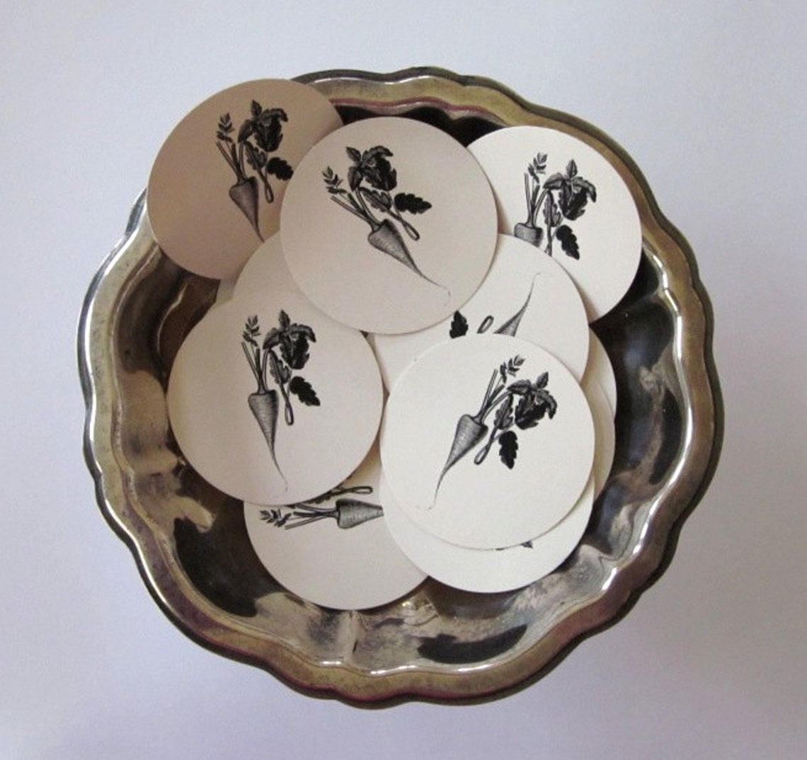 Parsnip Carrot Beet Tags Round Paper Gift Tags Set of 10 - Etsy