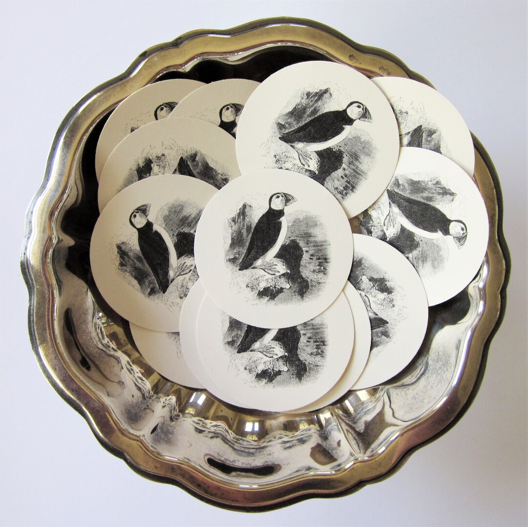 Puffin Round Gift Tags Set of 10 - Etsy