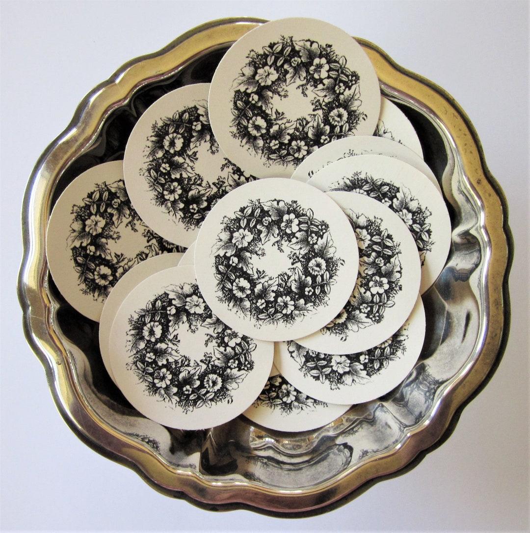 Floral Wreath Round Gift Tags Set of 10 - Etsy