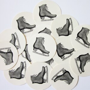 Ice Skate Tags Round Gift Tags Set of 10 - Etsy