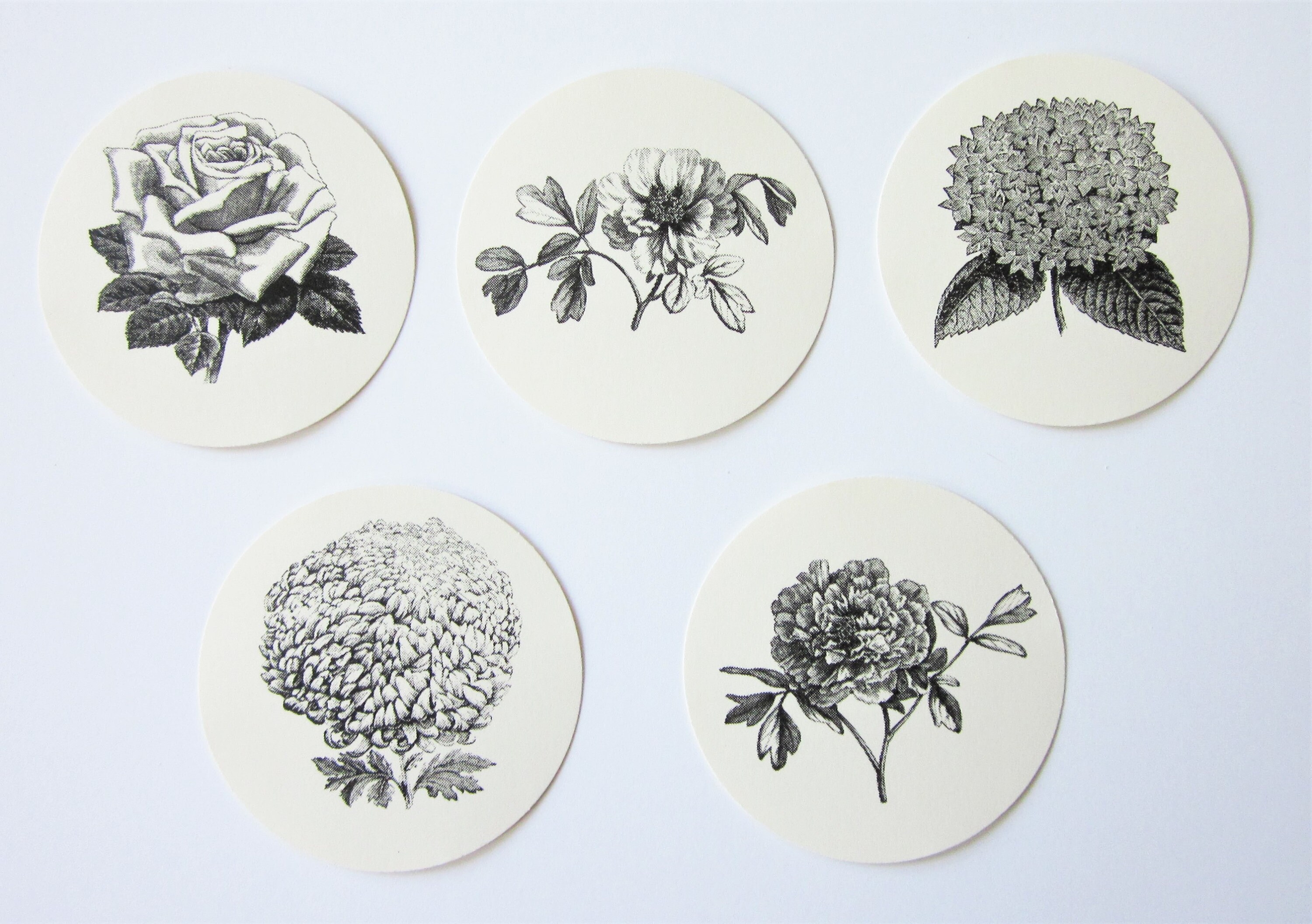 Flower Floral Tags Round Gift Tags Set of 10 - Etsy