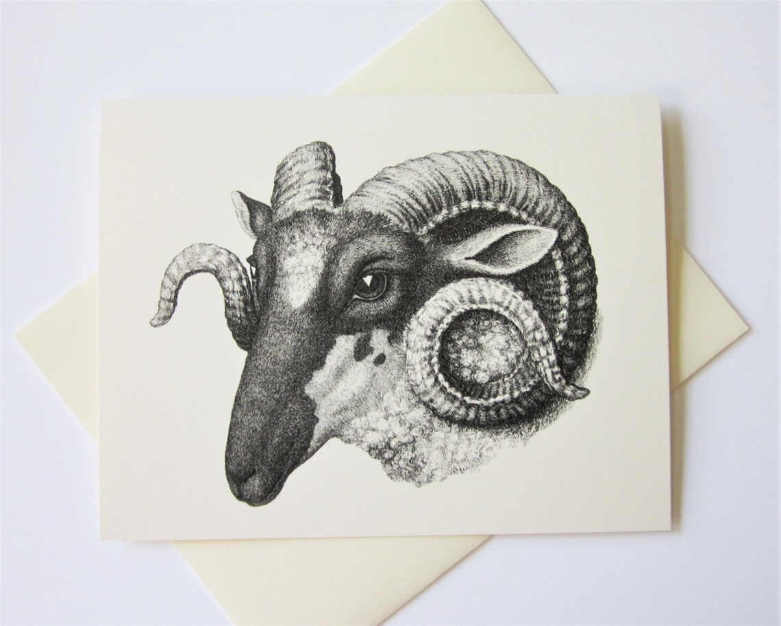 Ram Note Cards Set of 10 With Matching Envelopes - Etsy