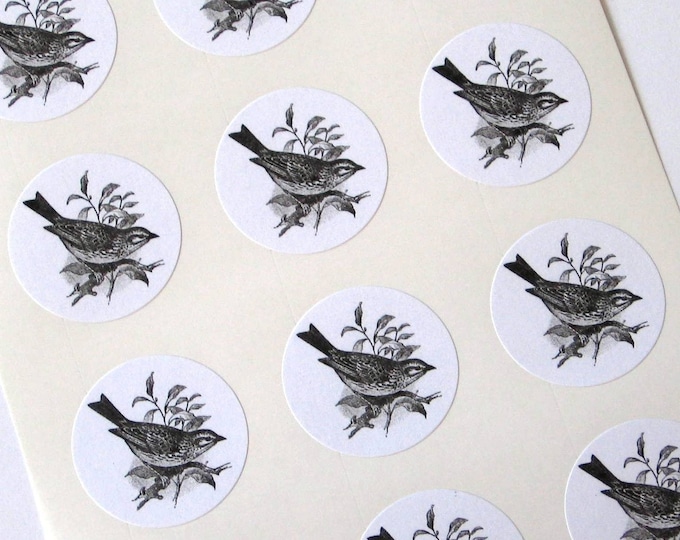 Bird Nest With Baby Birds Stickers One Inch Round Seals - Etsy
